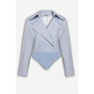 NOCTURNE Pinstripe Tailored Bodysuit