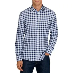 CON.STRUCT Slim Fit Textured Harlow Plaid Performance Long Sleeve Shirt