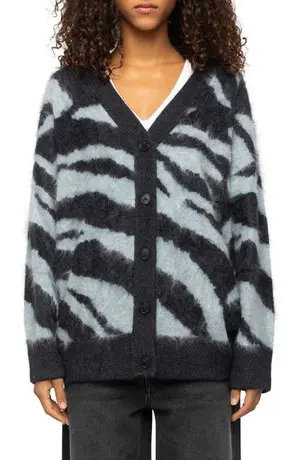 Zadig&Voltaire Arpa Zebra Cashmere Cardigan - Anthracite