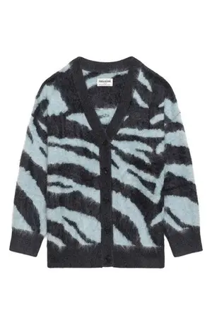 Zadig&Voltaire Arpa Zebra Cashmere Cardigan - Anthracite