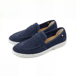 Rivieras Classic Suede Penny Loafer - Navy