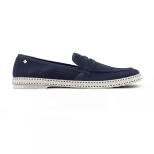 Rivieras Classic Suede Penny Loafer - Navy