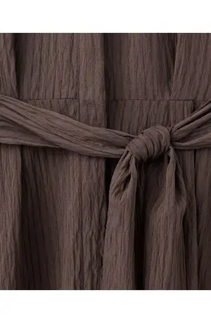 Mango Texture Belted Shirtdress