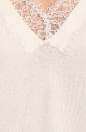 PETAL & PUP Brookes Lace V Neck Sweater