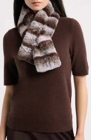 La Fiorentina Faux Fur Scarf - Brown