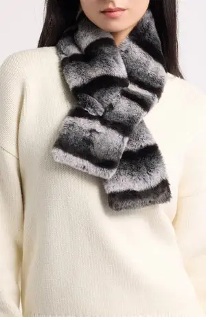 La Fiorentina Faux Fur Scarf - Grey