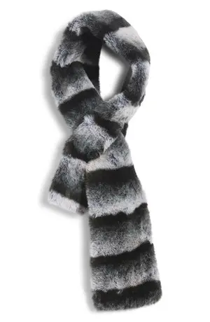 La Fiorentina Faux Fur Scarf - Grey