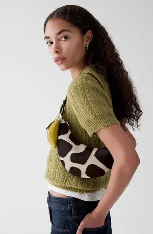 Kate Spade New York Duo Giraffe Printed Genuine Calf Hair Shoulder Bag