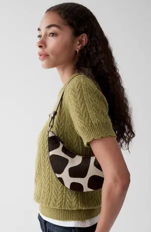 Kate Spade New York Duo Giraffe Printed Genuine Calf Hair Shoulder Bag
