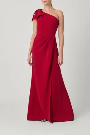 Shoshanna Stretch Crepe Midnight Killian Dress - Ruby