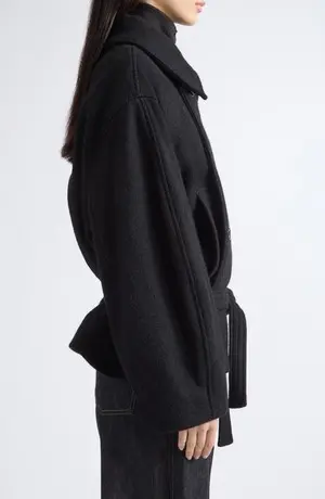 LEMAIRE Short Wool & Alpaca Wrap Coat