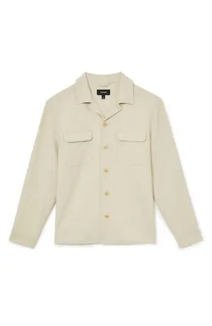 REISS Peshi Button Through Overshirt - Stone