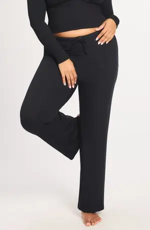 SAVAGE X FENTY Modal Dreams Sleep Straight Leg Pants Black Caviar
