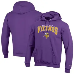 Champion Minnesota Vikings Powerblend Arch Over Logo Hoodie - Purple