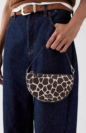 Kate Spade New York Wink Giraffe Printed Suede Wristlet