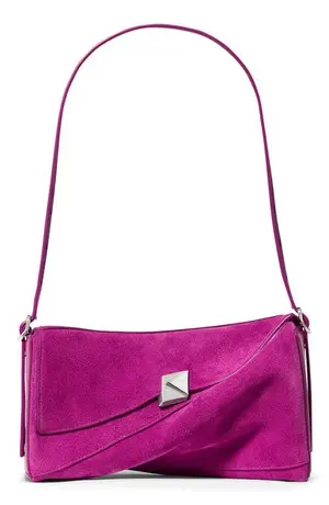 Kate Spade New York Deco Suede Twisted Flap Shoulder Bag - Beet