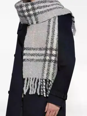Burberry Check Alpaca Wool Blend Bouclé Scarf