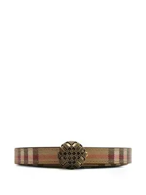 Burberry Thin Check Granulation Belt - Neutrals