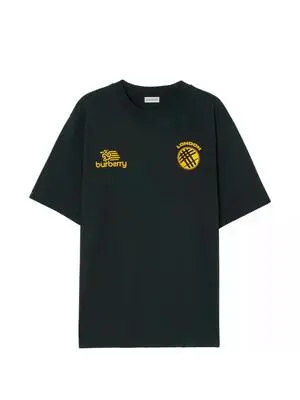 Burberry Logo Badge Cotton T-shirt - Blue