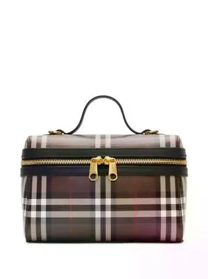 Burberry Check Vanity Bag - Brown