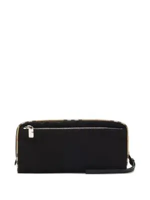 Burberry Large Check Trim Travel Pouch - Black