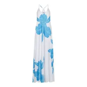 BELYED HANDCRAFT St Tropez – Maxi Slip Silk Dress For Summer Belyed - Blue/white