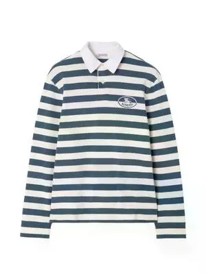 Burberry Knight Stamp Cotton Rugby Shirt - Blue