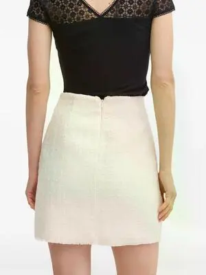 MORGAN Tweed Buttoned Skirt - Neutrals