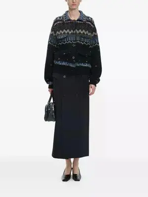 JNBY Jacquard-knit Cropped Cardigan - Black
