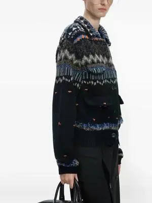 JNBY Jacquard-knit Cropped Cardigan