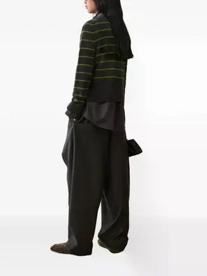 LESS Striped Raglan-sleeve Sweater - Grey