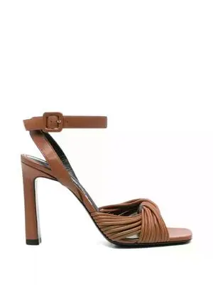 SERGIO ROSSI Akida Garam Knotted Leather Sandals - Brown