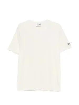MC2 SAINT BARTH Logo-embroidered T-shirt - Neutrals