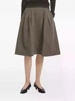 JNBY Pleated A-line Midi Skirt - Grey