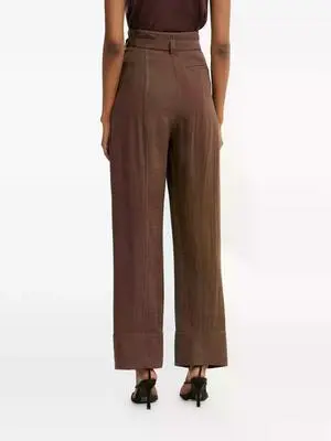 SIMONA CORSELLINI Belted Crinkled-effect Trousers