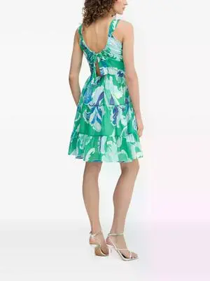 MORGAN Floral Tiered Mini Dress - Green