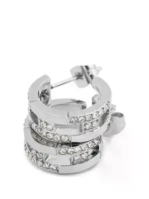TRUSSARDI Crystal-embellished Hoop Earrings - Silver