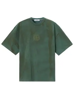 Stone Island Regular Fit T-shirt With Bark Tee Print - Green