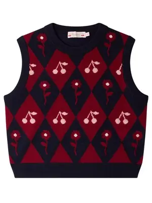 BONPOINT Maelle Sleeveless Sweater With Cherries