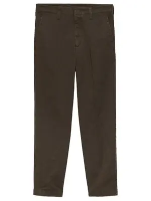 Prada Garment-dyed Cotton Trousers - Brown