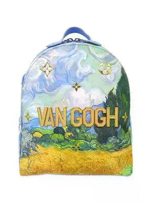 LOUIS VUITTON 2017 Jeff Koons Masters Collection Van Gogh Palm Springs Backpack - Blue