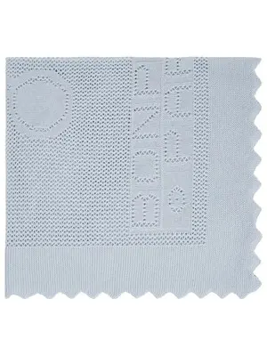 Bonpoint Shawl In A Cotton And Wool Blend - Blue