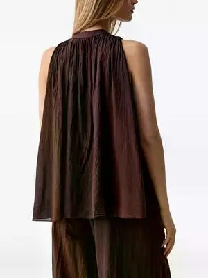 VICOLO Crew-nwck Button-fastening Blouse