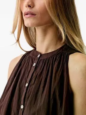 VICOLO Crew-nwck Button-fastening Blouse