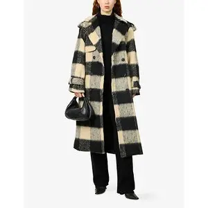 4TH & RECKLESS Carey Check Long Woven Coat