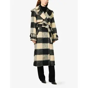 4TH & RECKLESS Carey Check Long Woven Coat