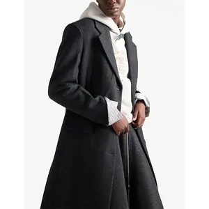 Prada Flared Zip-front Wool Midi Skirt