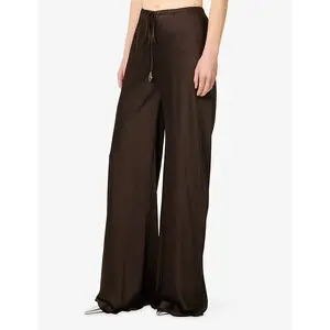 RAT AND BOA Livia Wide-leg Satin Trousers