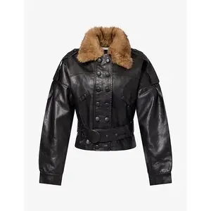 JADED LONDON Sydney Belted Faux Leather Jacket - Multi