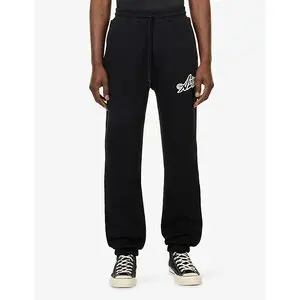 AVIREX Script Brand-embroidered Cotton-blend Jogging Bottoms